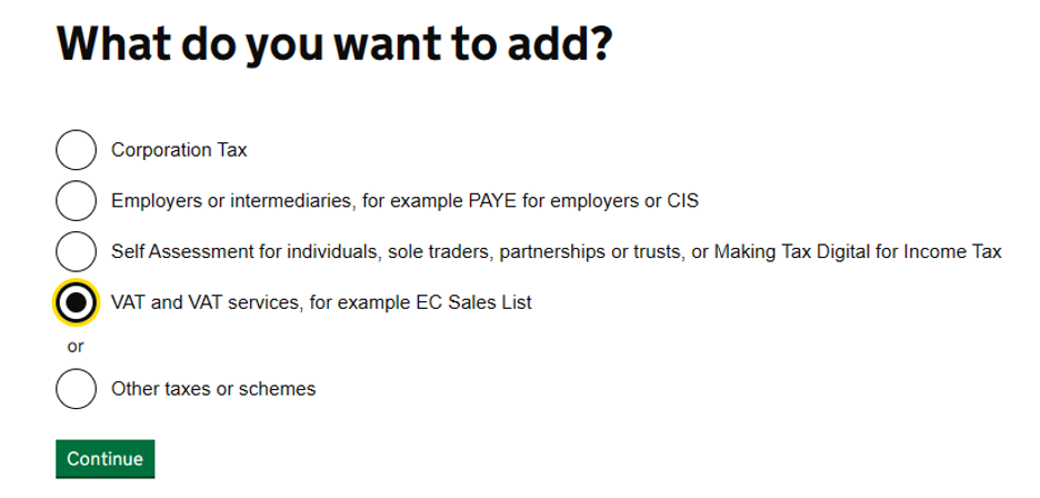 Connecting VAT services to your HMRC account – EAS