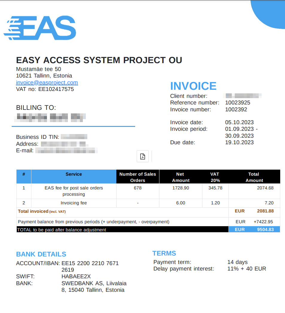 How to manage invoices in EAS dashboard? – EAS